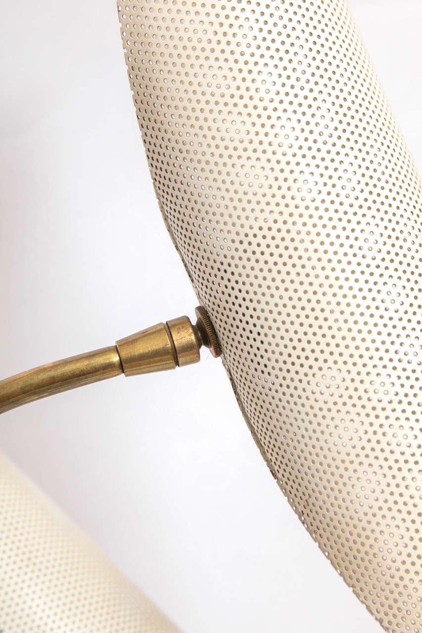 French 1950s Articulated Table Lamp with Perforated Shades at 1stDibs
