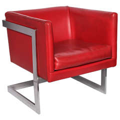 1970s Modernist Cube Chair by Milo Baughman at 1stDibs