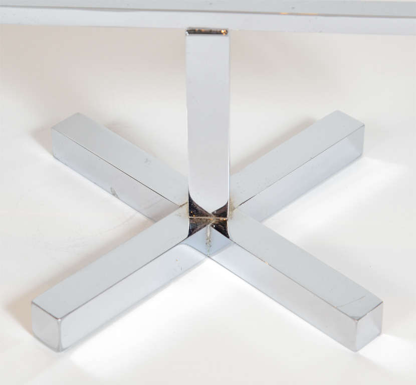 Modernist Chrome Vanity Mirror on a Pivoting Frame at 1stDibs