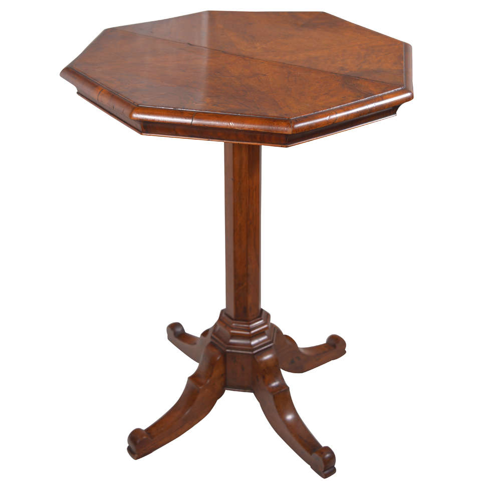 19th c. Octagonal Walnut table at 1stDibs