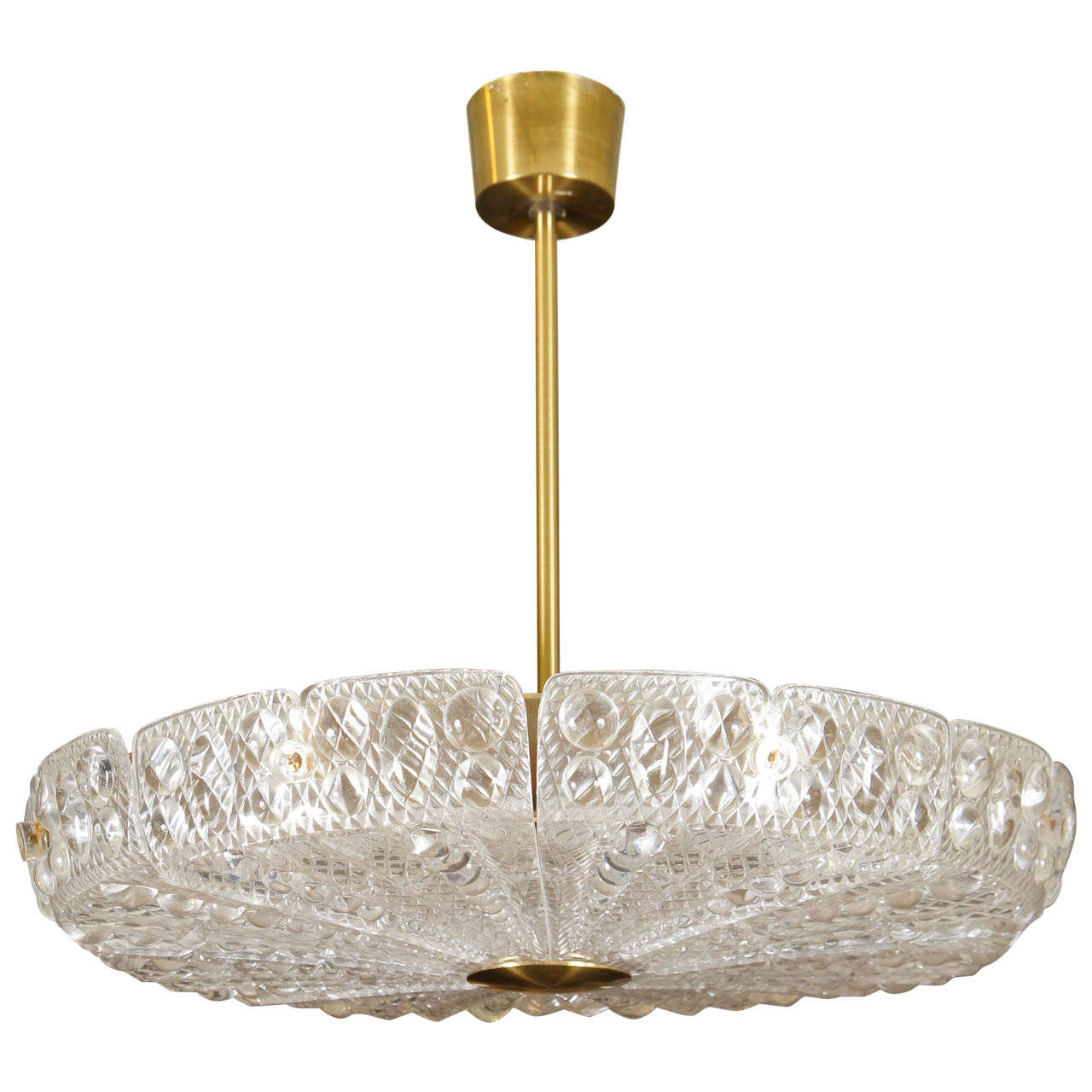 Swedish Pressed Glass Ceiling Light Fixture by Carl Fagerlund for ...