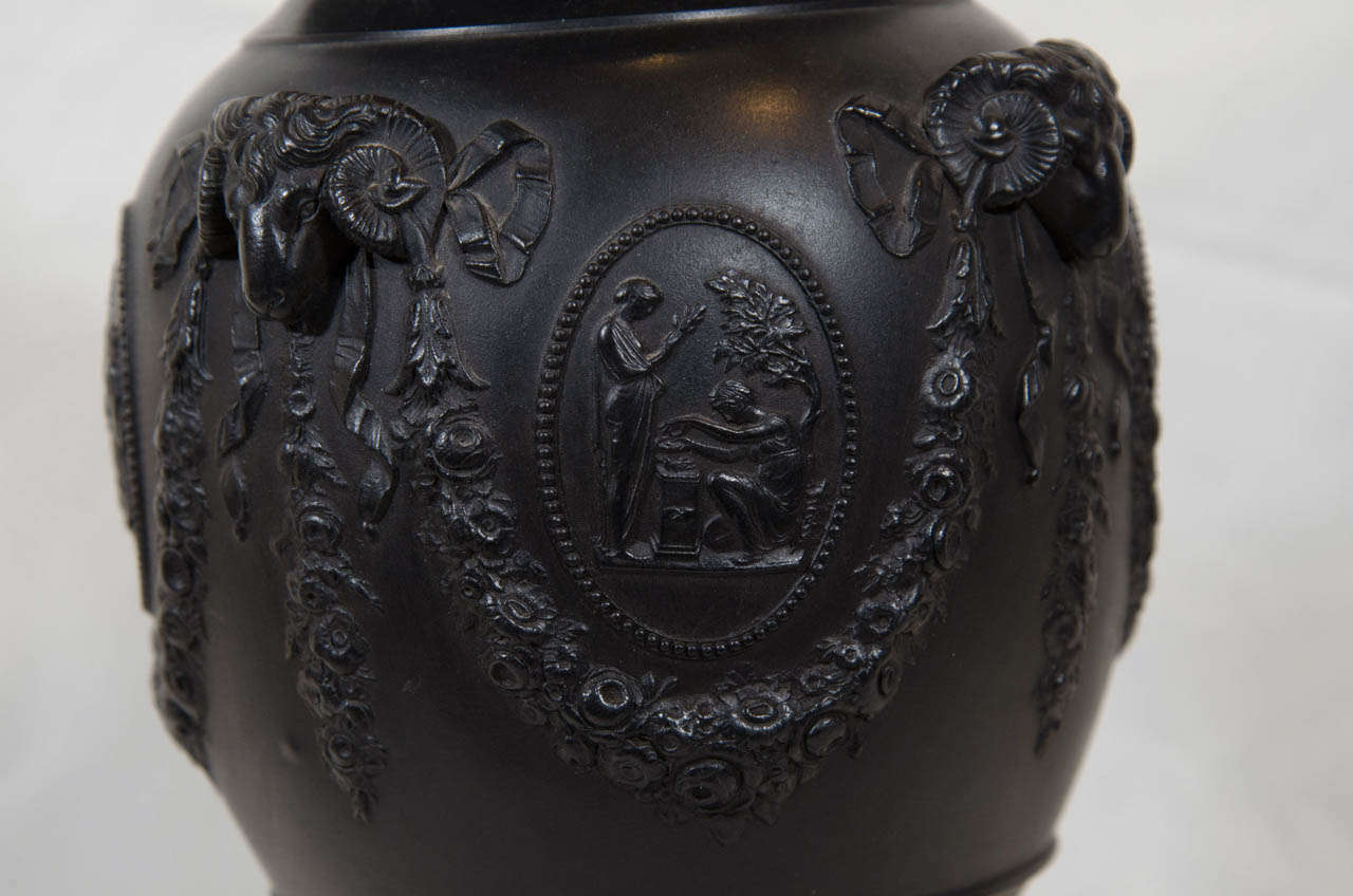 One of a Pair of Wedgwood Black Basalt Covered Vases at 1stDibs ...