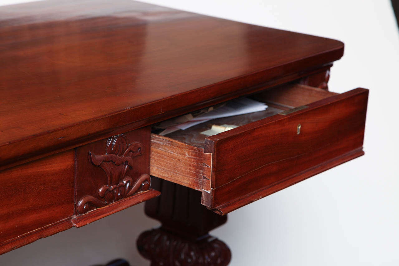 19th Century English Carved Mahogany Library Table at 1stDibs | library ...