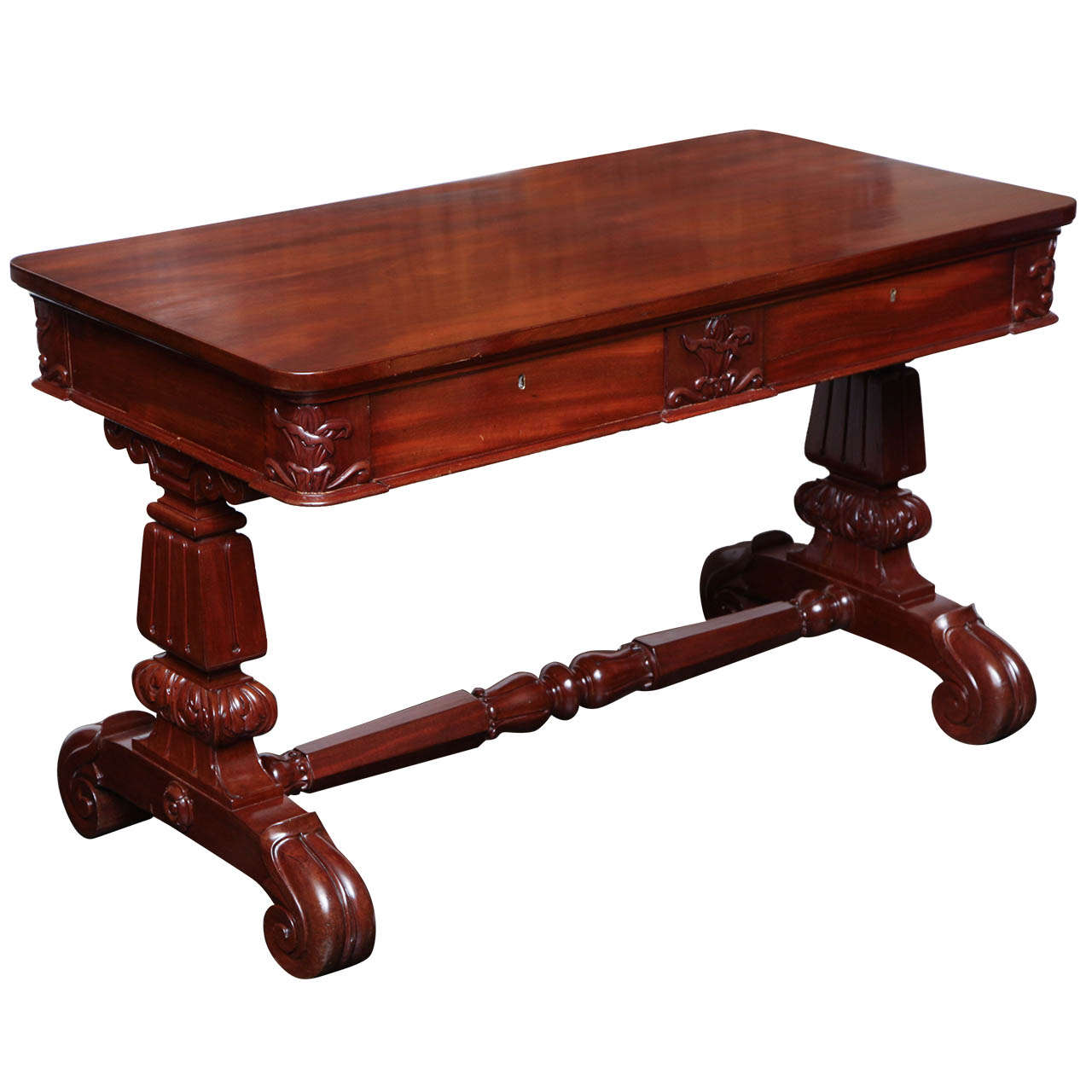 19th Century English Carved Mahogany Library Table at 1stDibs | library ...