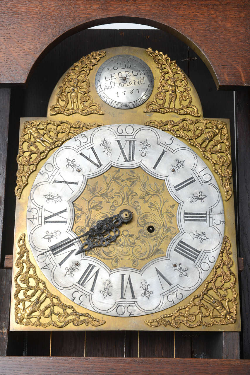 18th Century Solid Oak Tall Belgian Eight-Day Grandfather Clock at ...