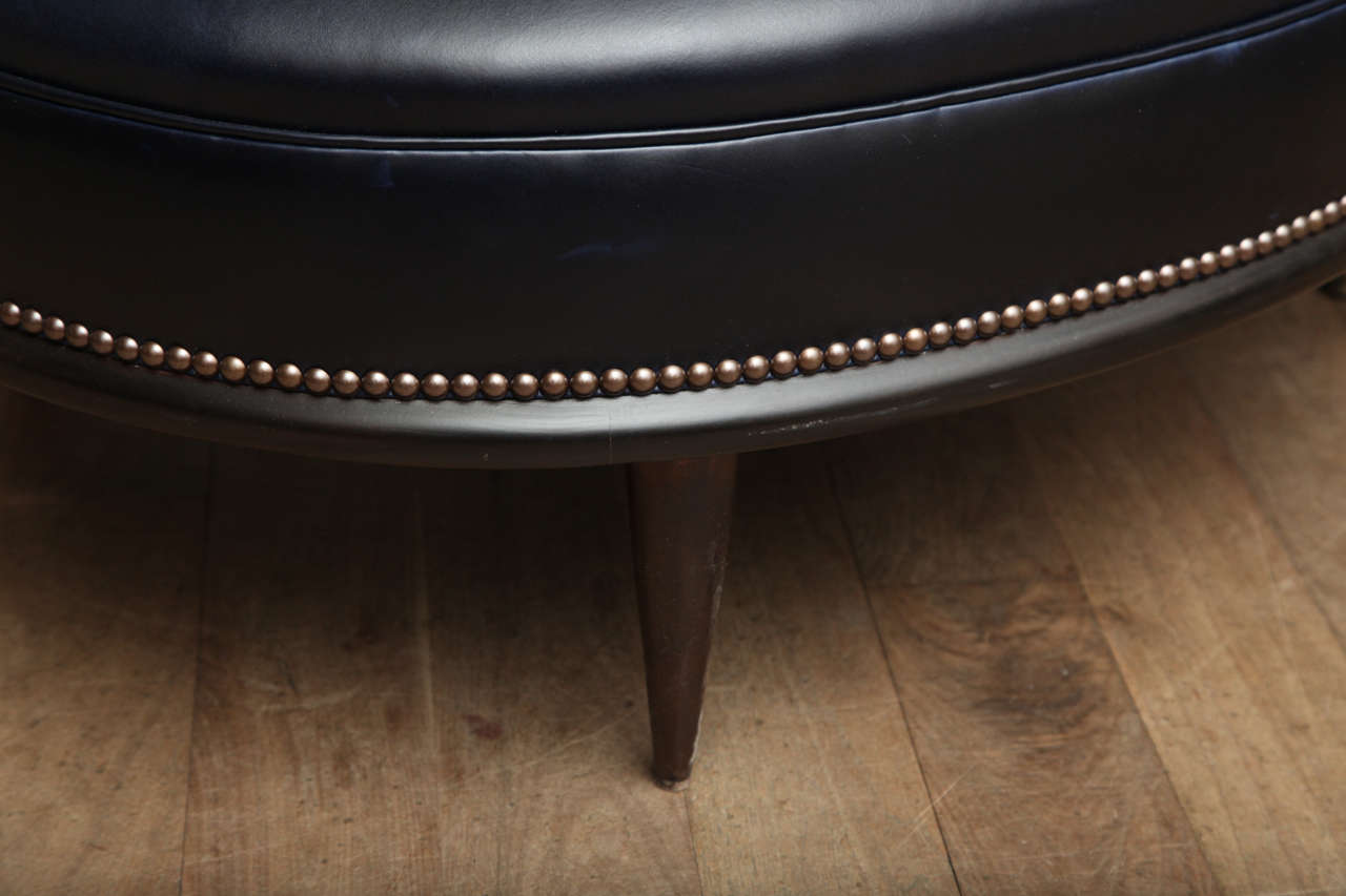 Oval Leather Lounge at 1stDibs