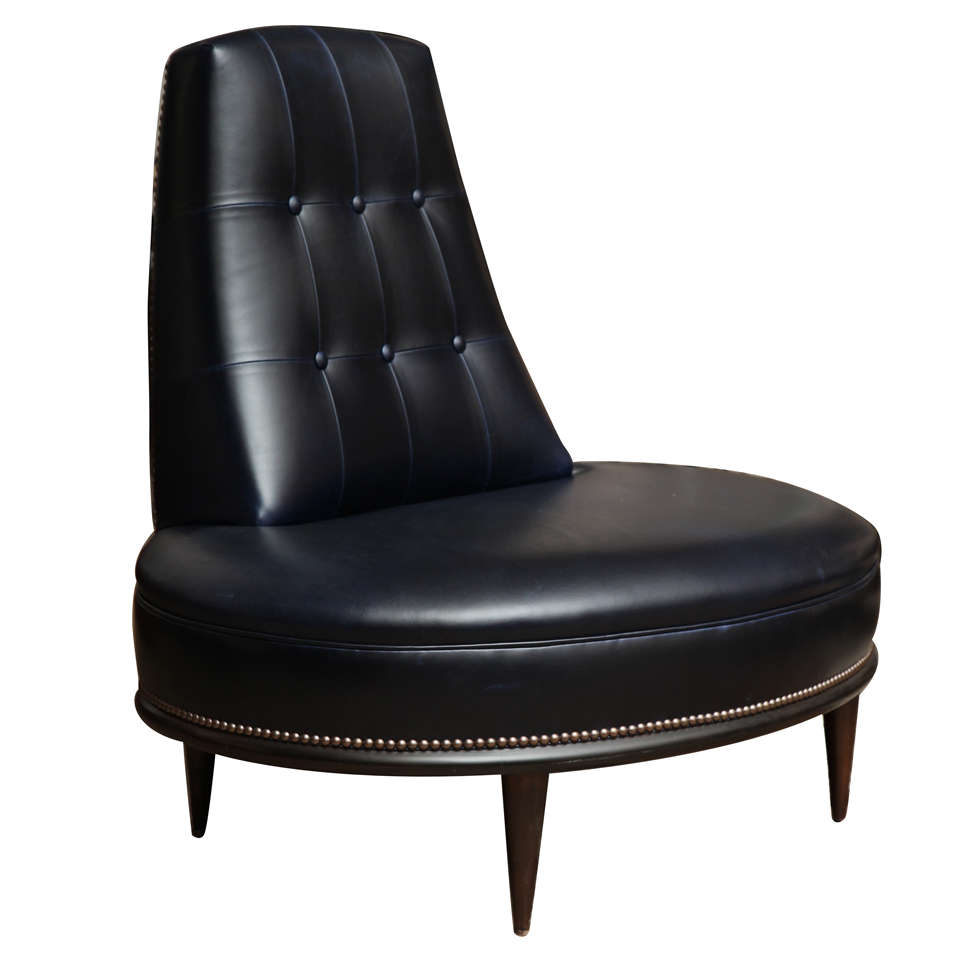 Oval Leather Lounge at 1stDibs