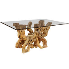 A Cypress Root Base Table at 1stDibs | cypress root table, root dining ...