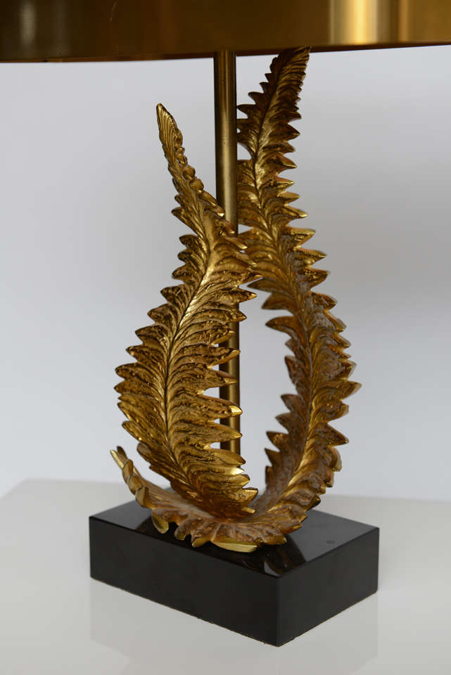 Pair of Maison Charles Bronze Fern Table Lamps (Signed) at 1stDibs