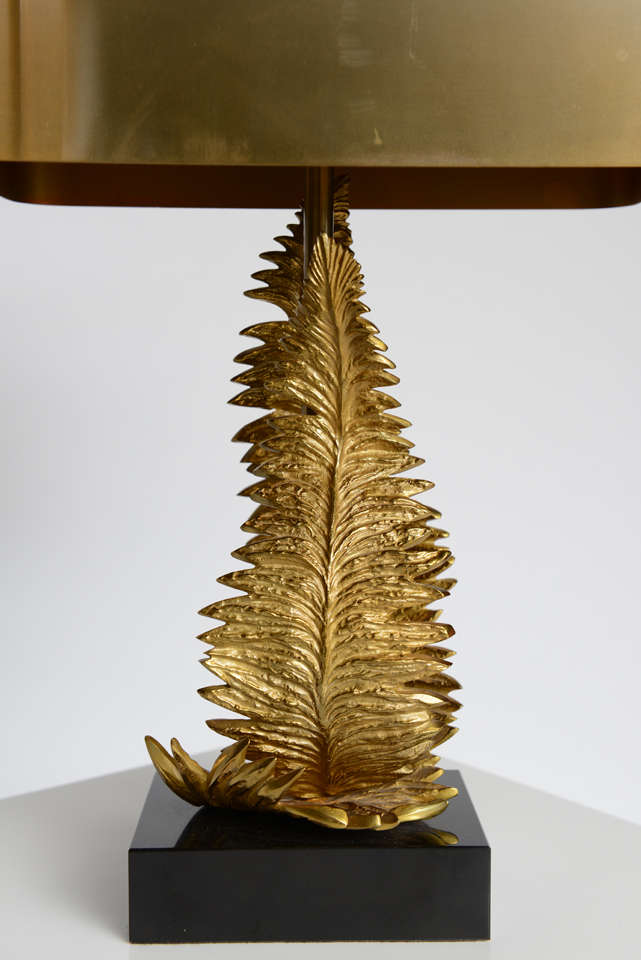 Pair of Maison Charles Bronze Fern Table Lamps (Signed) at 1stDibs