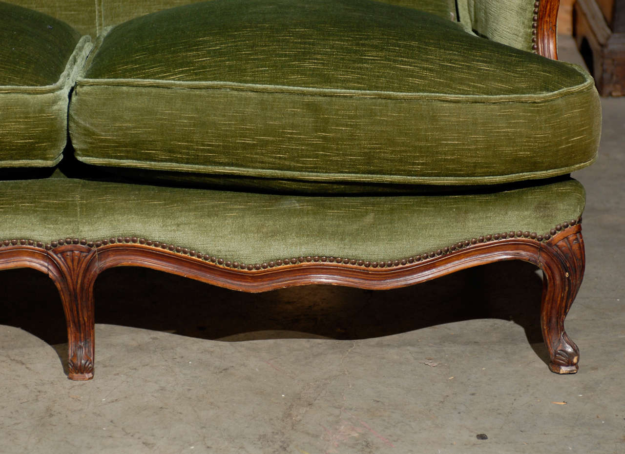 Large French Walnut Sofa at 1stDibs