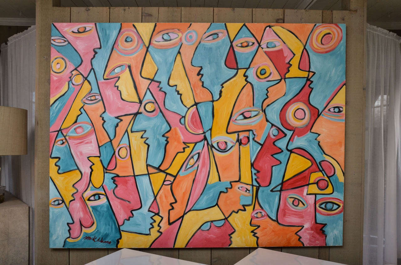 "All Those Eyes" Acrylic on Canvas by Mark Adams For Sale at 1stDibs