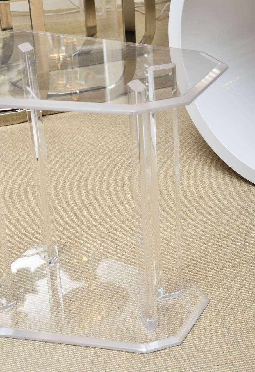 Lucite Side Table/Pedestal at 1stDibs