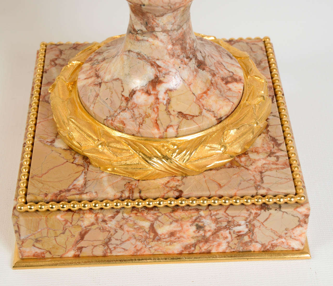 Rare Pair of Pink Marble Vases For Sale at 1stDibs