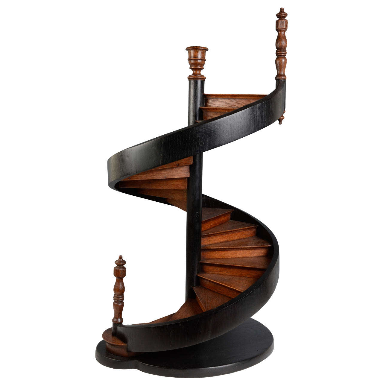 19th Century French Oakwood Masterpiece Spiral Open Stair at 1stDibs