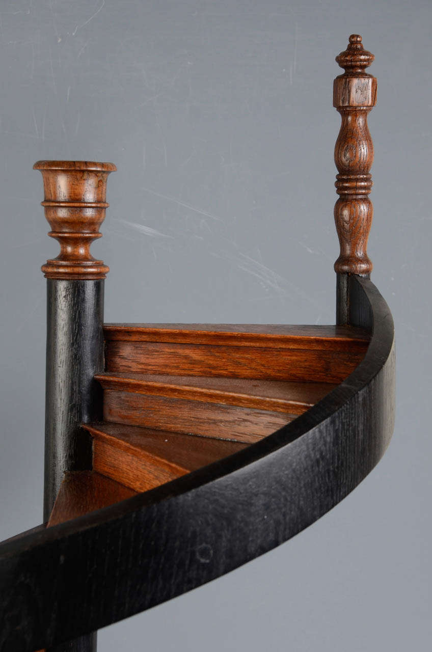 19th Century French Oakwood Masterpiece Spiral Open Stair at 1stDibs
