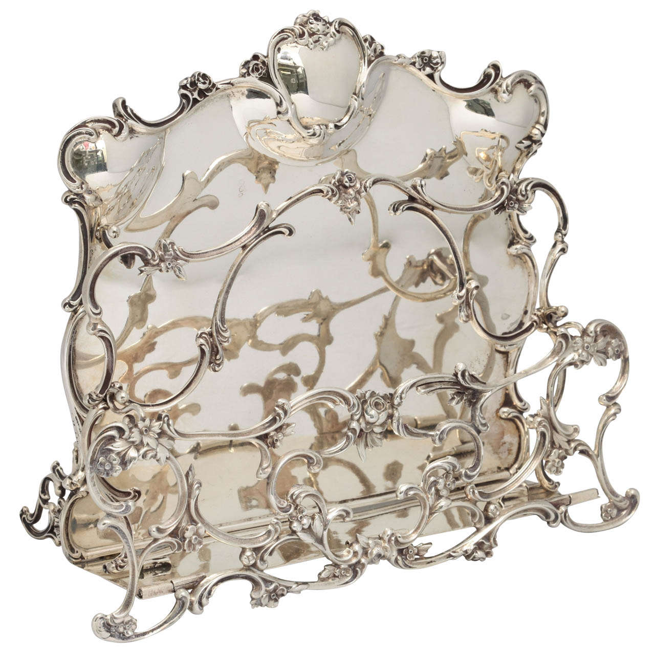Sterling Silver Footed Art Nouveau Letter Rack at 1stDibs