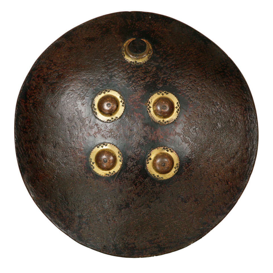 Gilt Copper Mounted Hide Indian Shield, 18th Century For Sale at ...