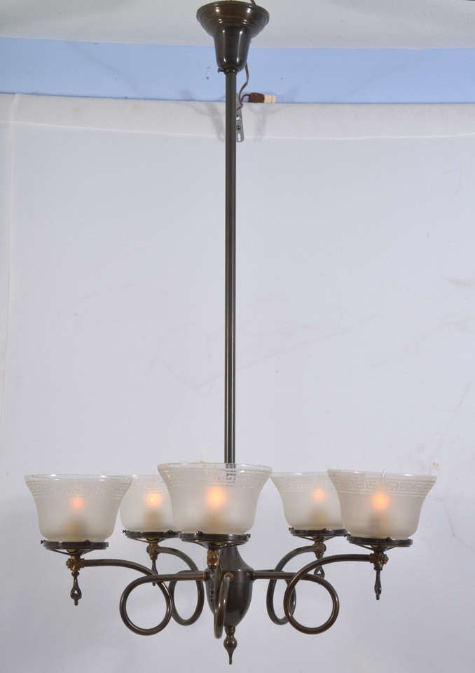 5 light, Early 1900, electrified Gasolier at 1stDibs | gasoliers for ...