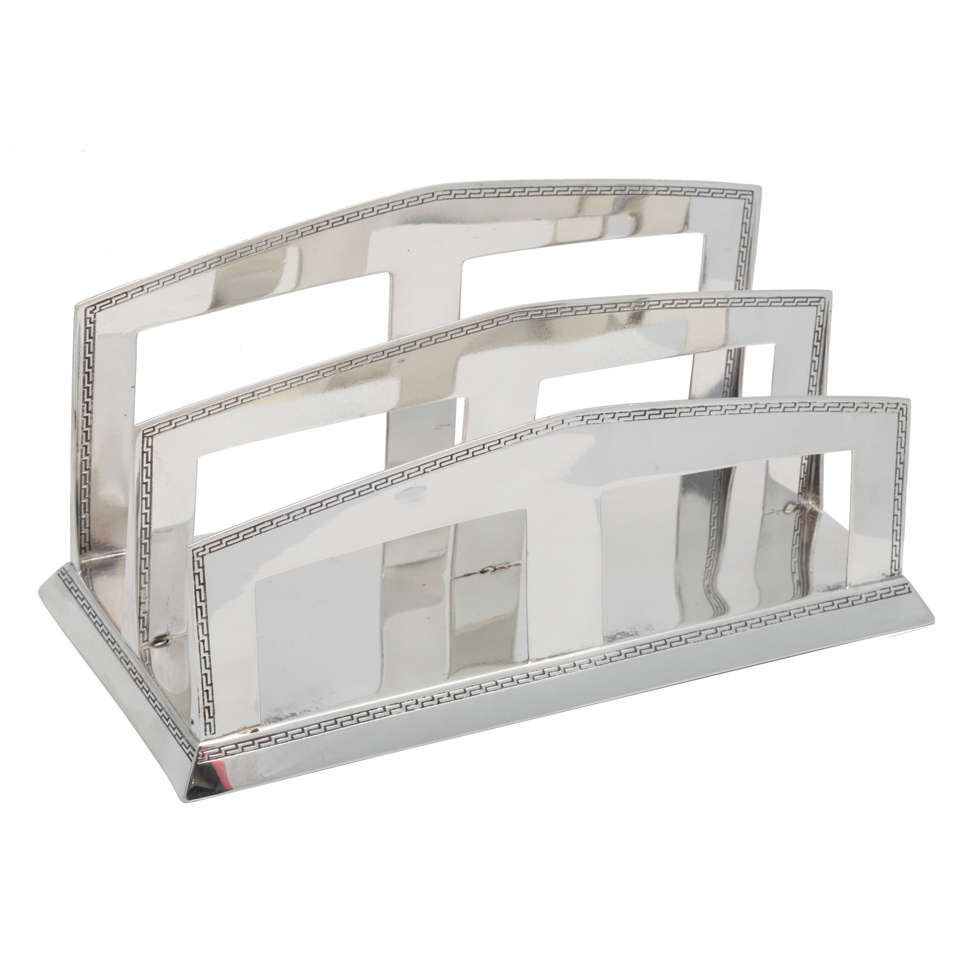 Art Deco Sterling Silver Letter Rack at 1stDibs