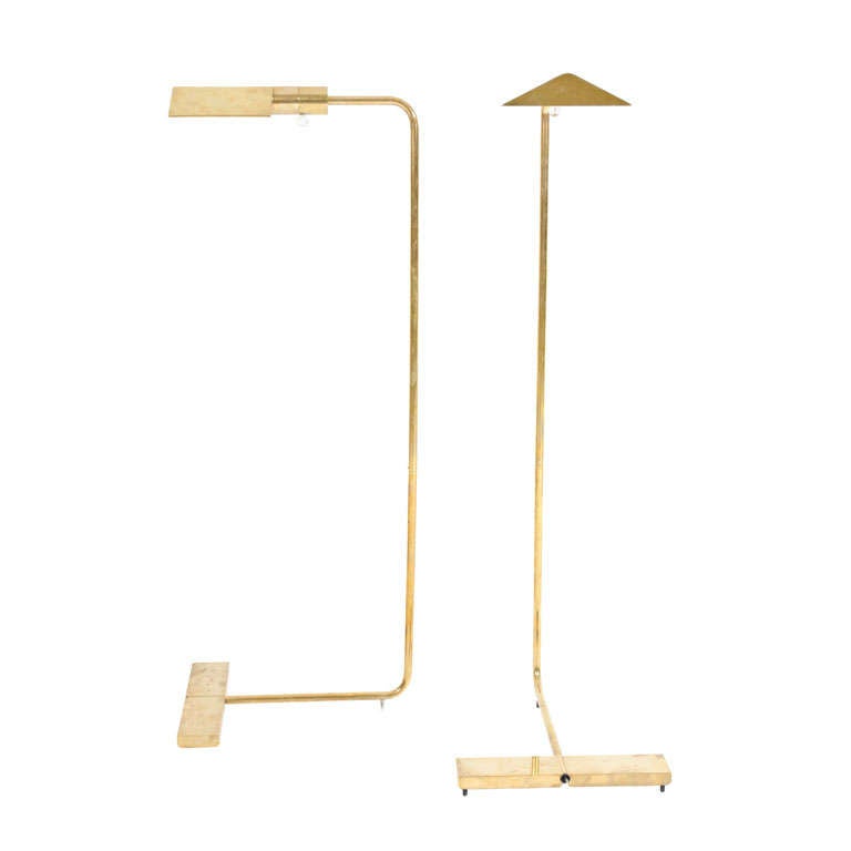 Pair of Polished Brass Reading Lamps by Cedric Hartman at 1stDibs