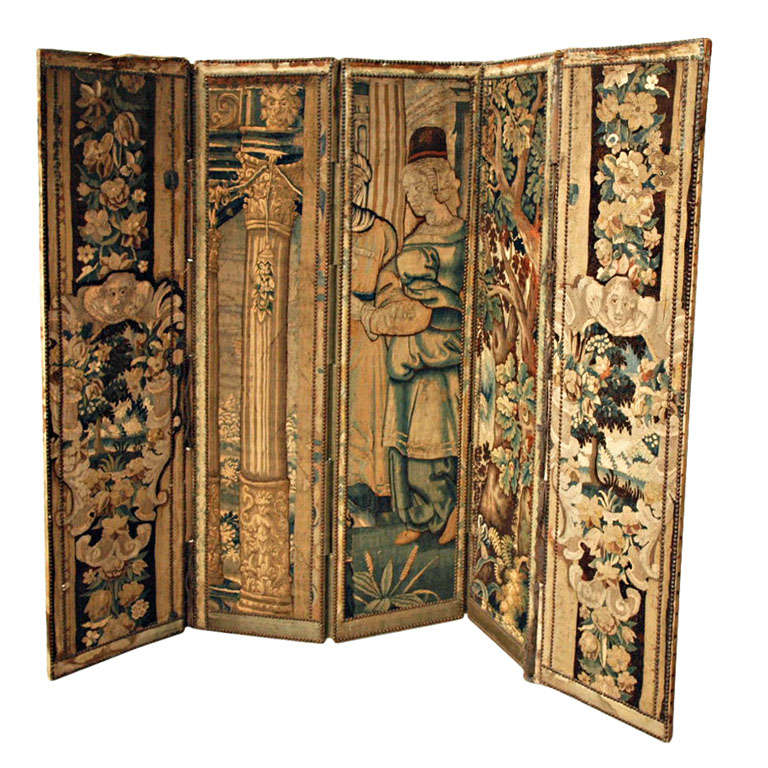 17th C Tapestry Fragment Screen For Sale at 1stDibs