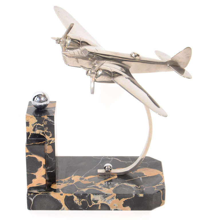 Art Deco Machine Age Airplane Bookend at 1stDibs