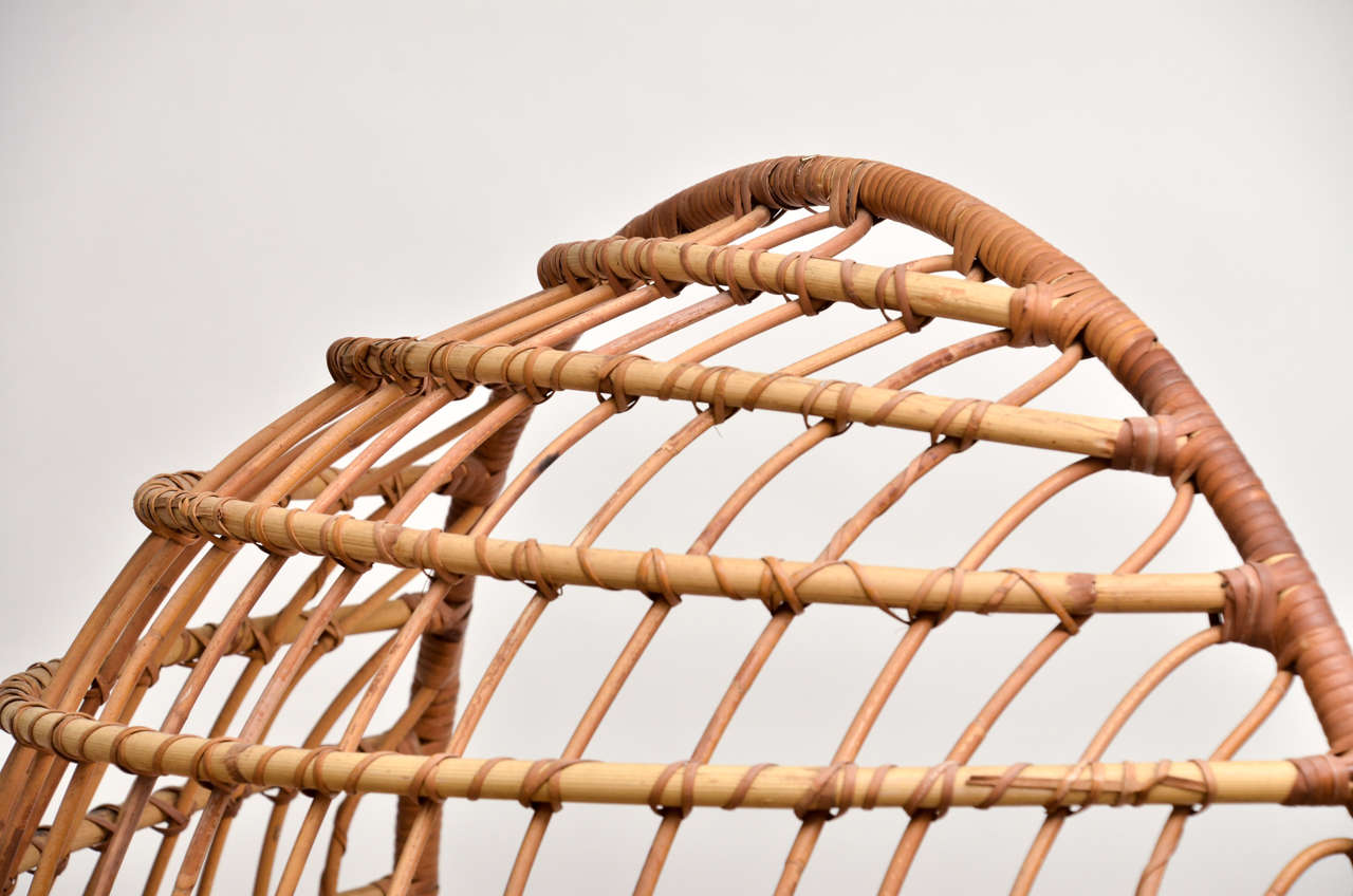 Enclosed Bamboo Canopy Chair with Upholstered Seat Cushion For Sale at ...