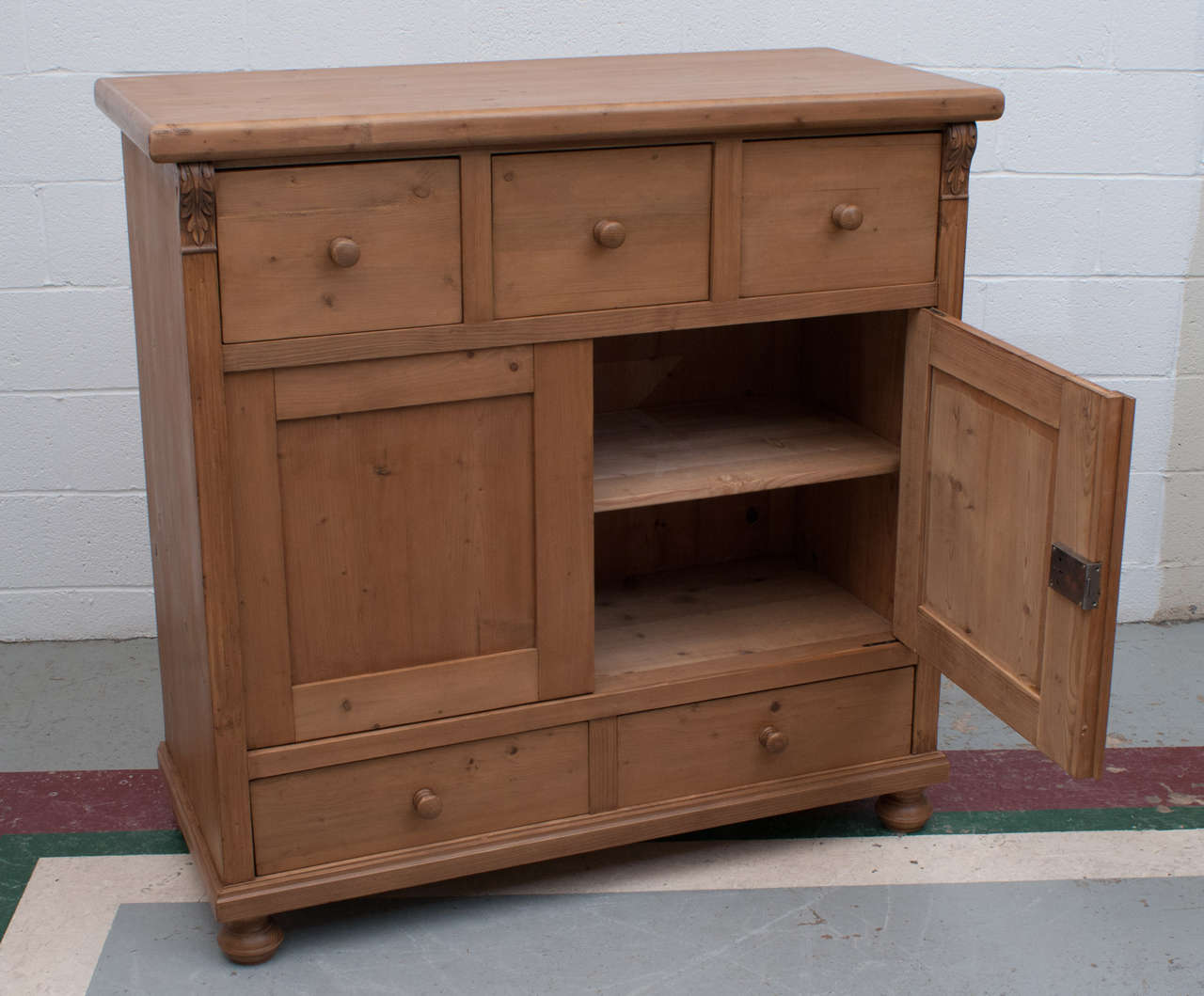 Pine Side Cupboard at 1stDibs