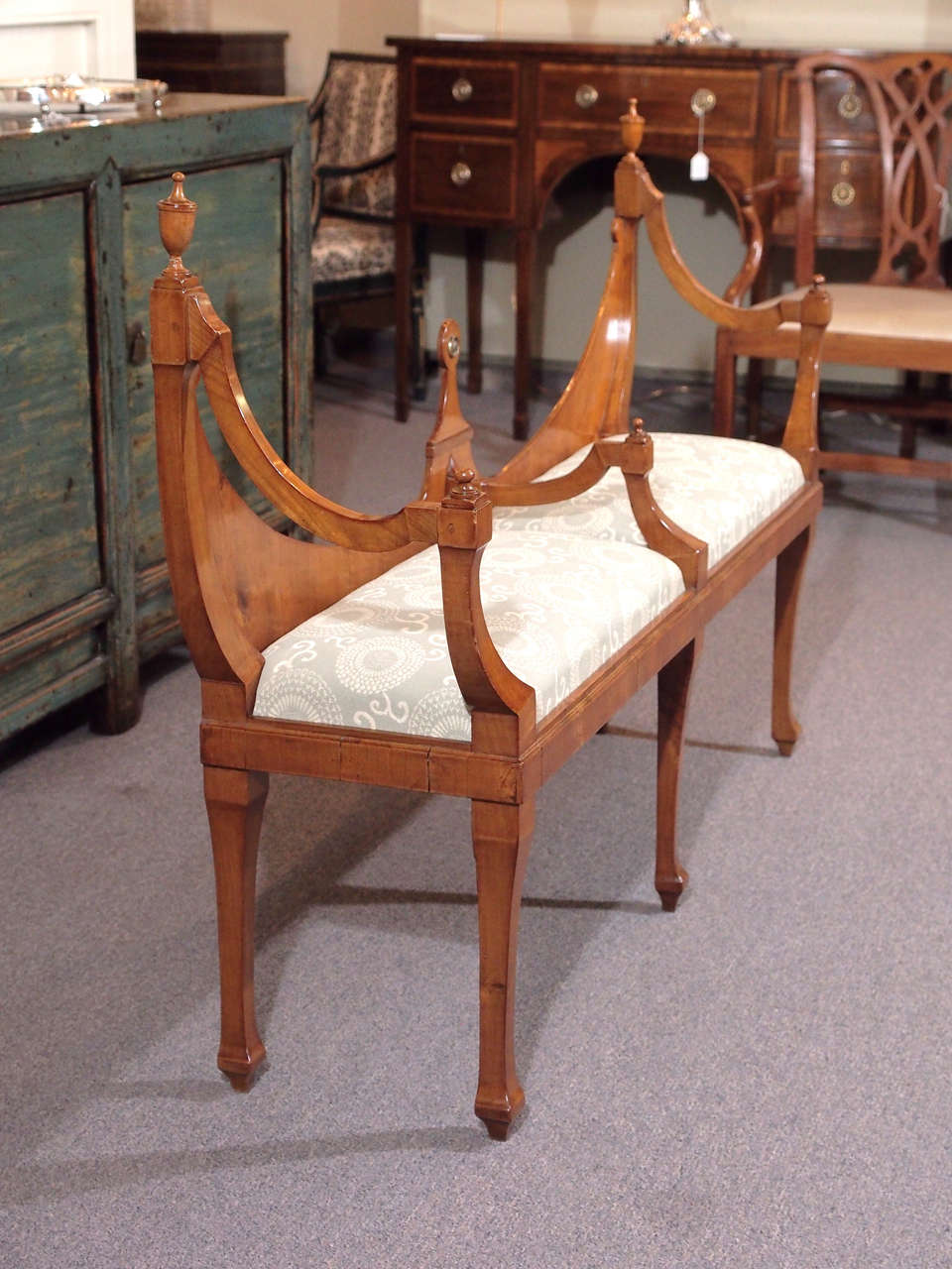 Old English Hepplewhite Style "Courting Bench" in Walnut at 1stDibs ...