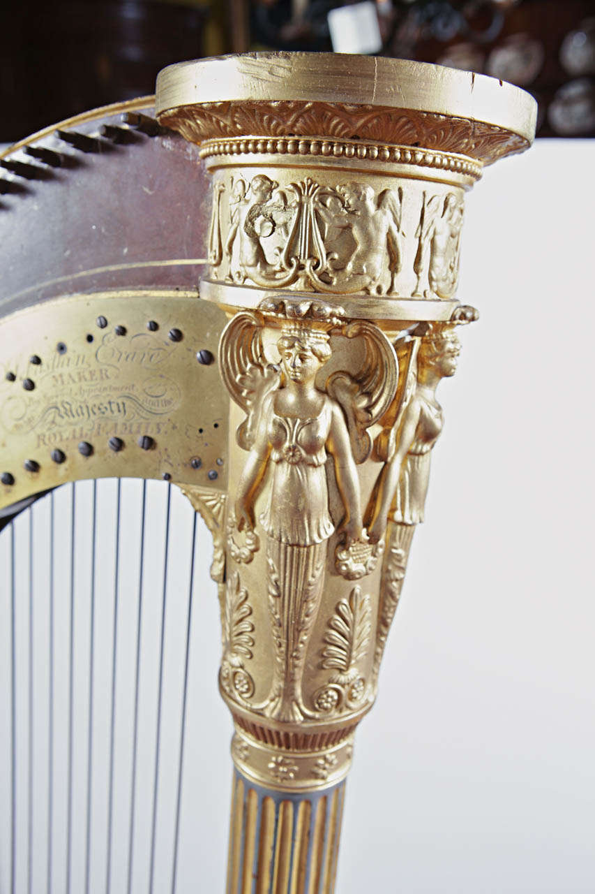 Early 19th Century French Maple and Gilt Double Action Harp by S. Erard ...