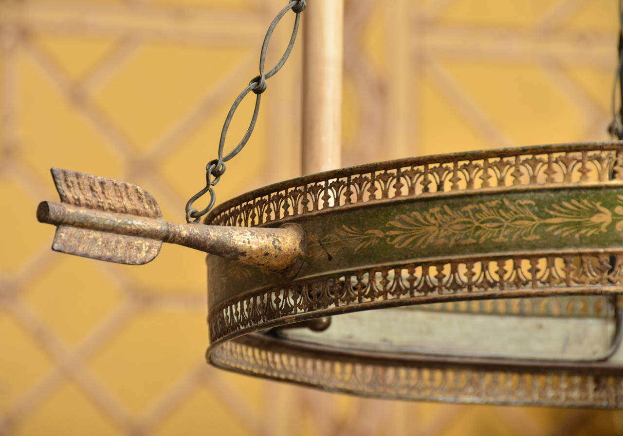 19th Century French Painted Tole Chandelier at 1stDibs