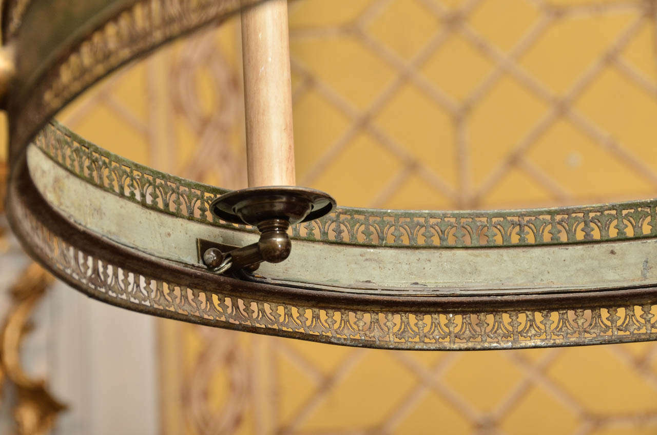 19th Century French Painted Tole Chandelier at 1stDibs