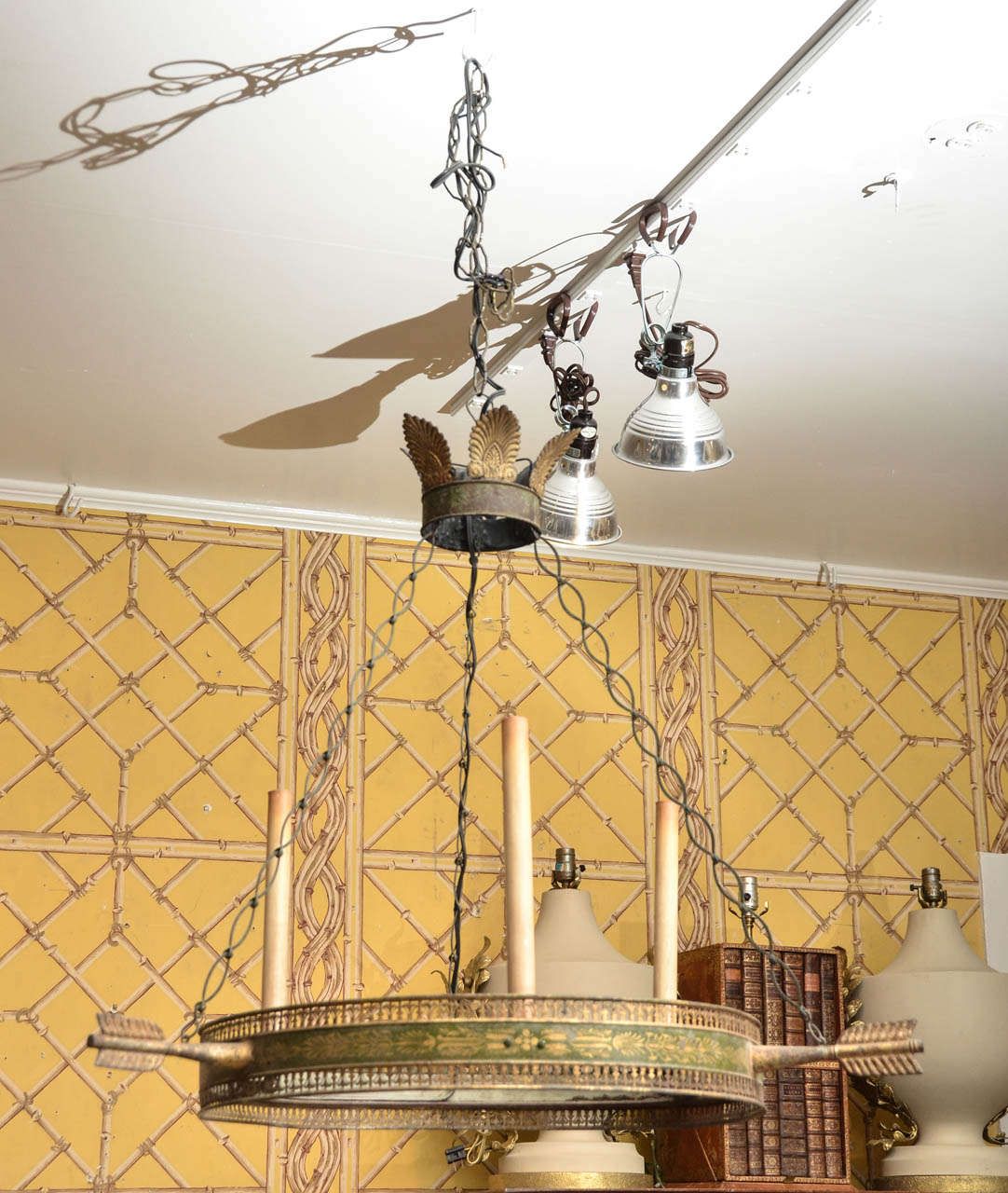 19th Century French Painted Tole Chandelier at 1stDibs