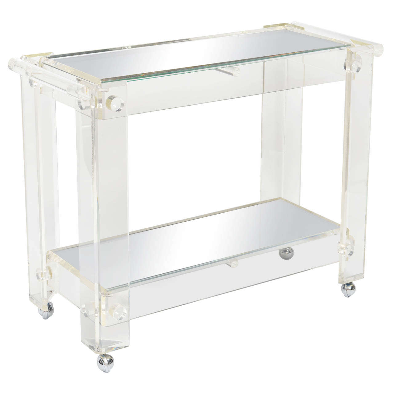 Vintage Geometric Lucite Bar Cart- Trolley at 1stDibs
