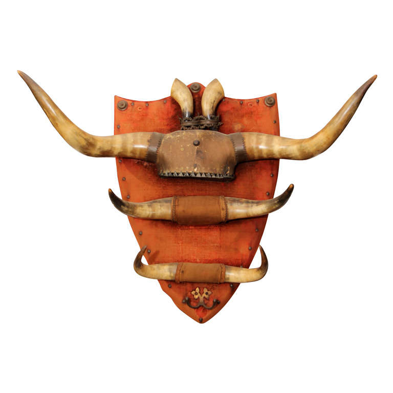 Large Victorian Folk Art Horn Rack at 1stDibs