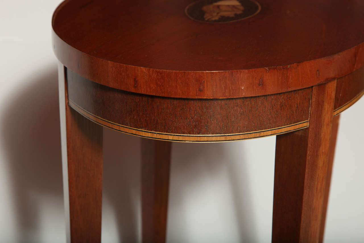 Vintage Baker Furniture Drinks Table with Inlaid Shell Motif at 1stDibs