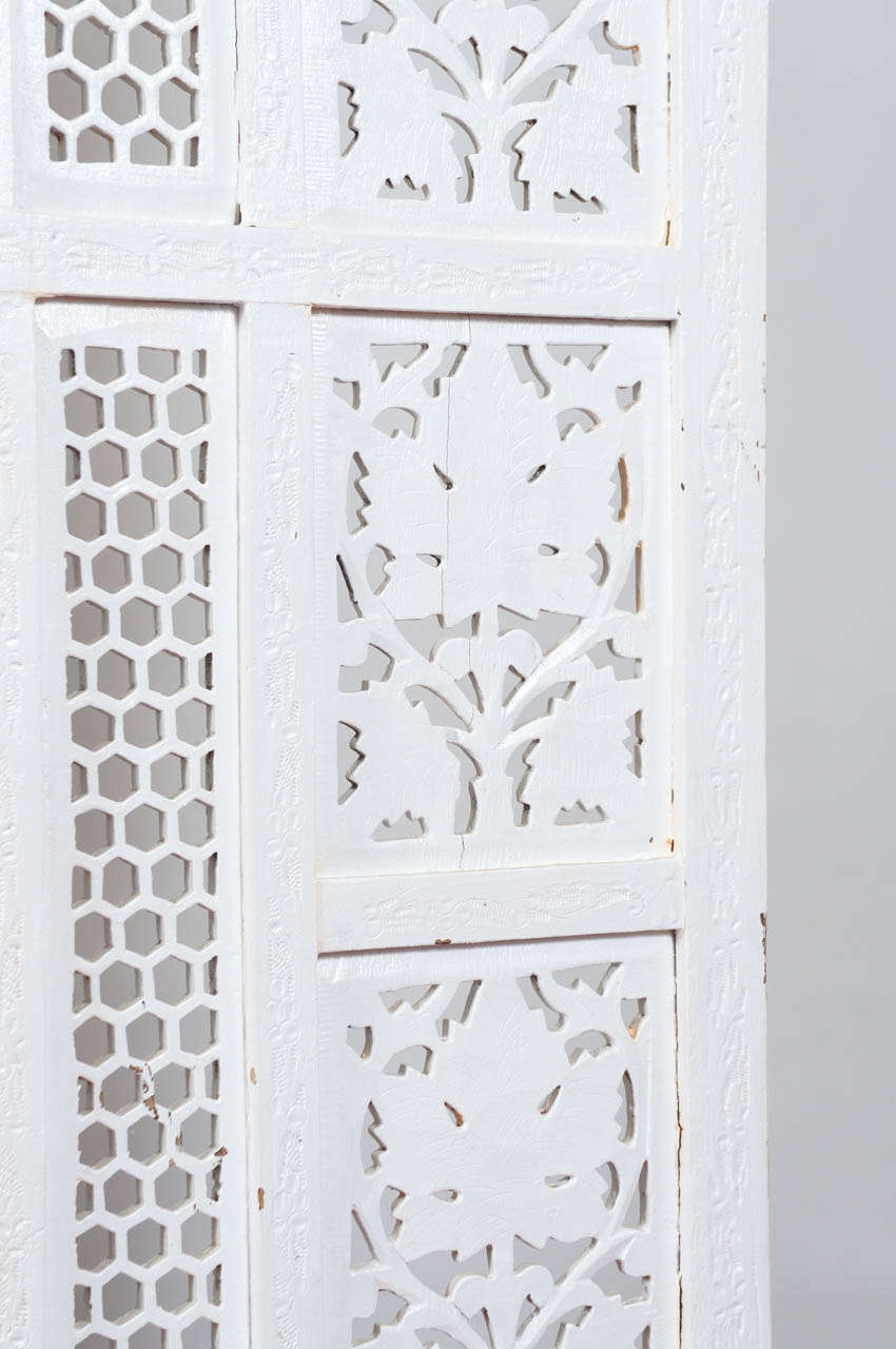 4-Paneled Hand Carved Indian Screen at 1stDibs