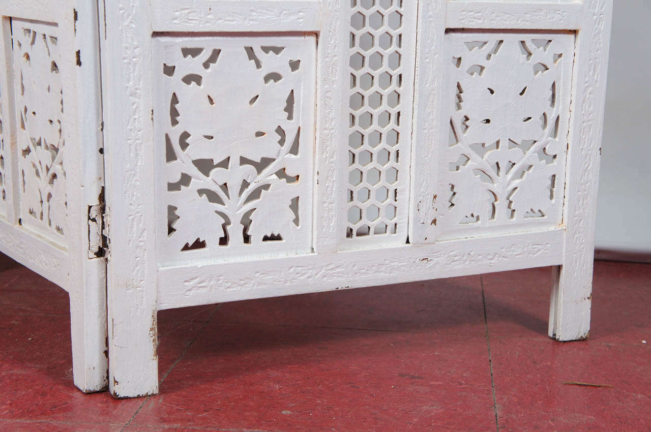 4-Paneled Hand Carved Indian Screen at 1stDibs