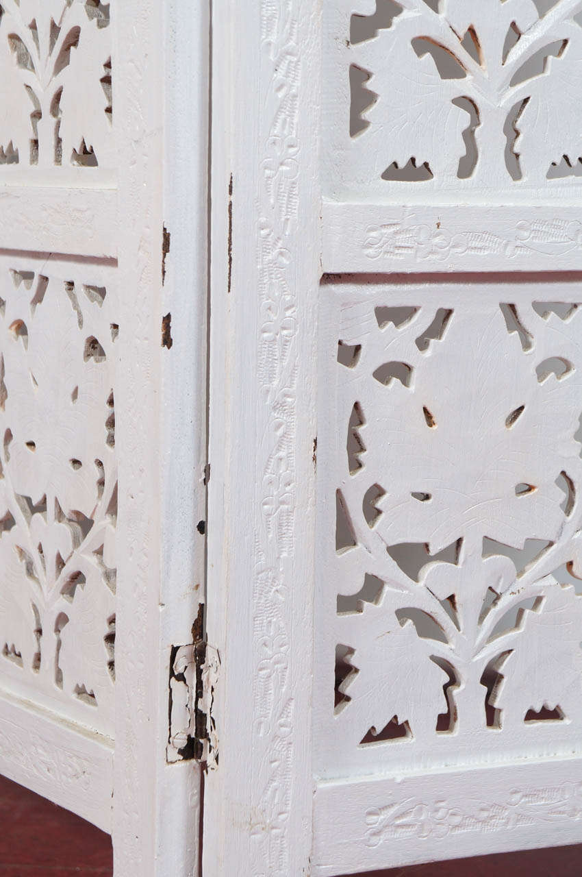 4-Paneled Hand Carved Indian Screen at 1stDibs