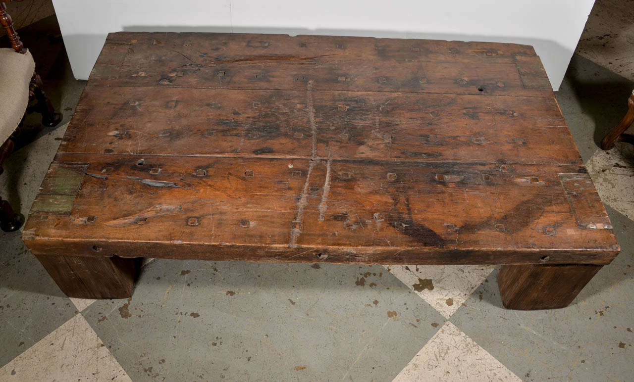 Primitive Oak Coffee Table at 1stDibs