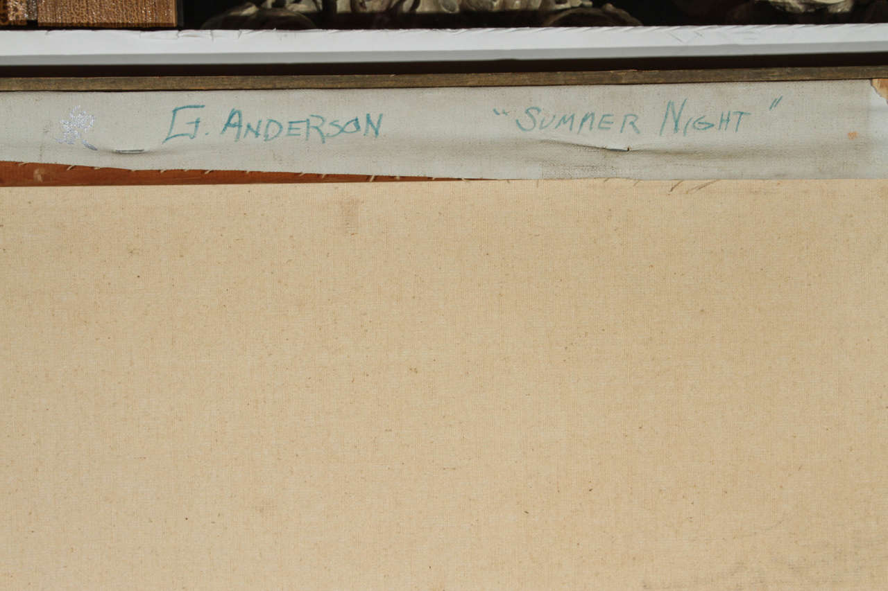 Mid-Century Painting by G. Anderson, Titled “Summer Night" at 1stDibs ...