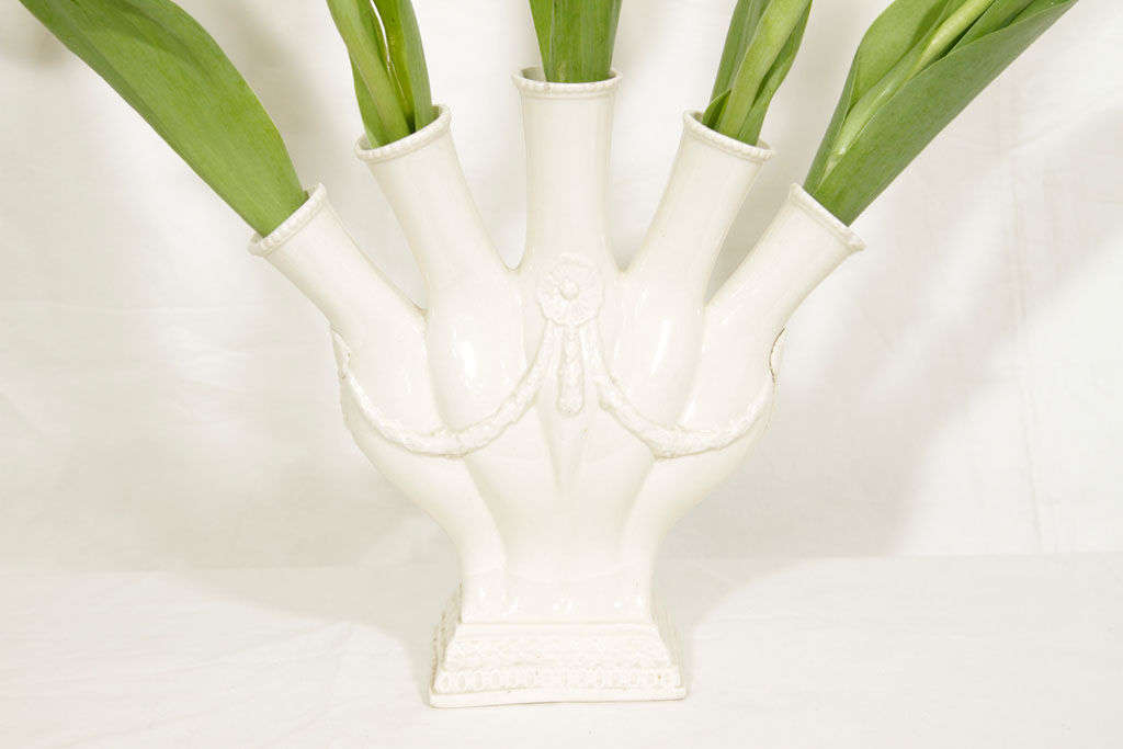 A Pair of Creamware 5 Finger Tulip Vases at 1stDibs | 5 finger vase ...