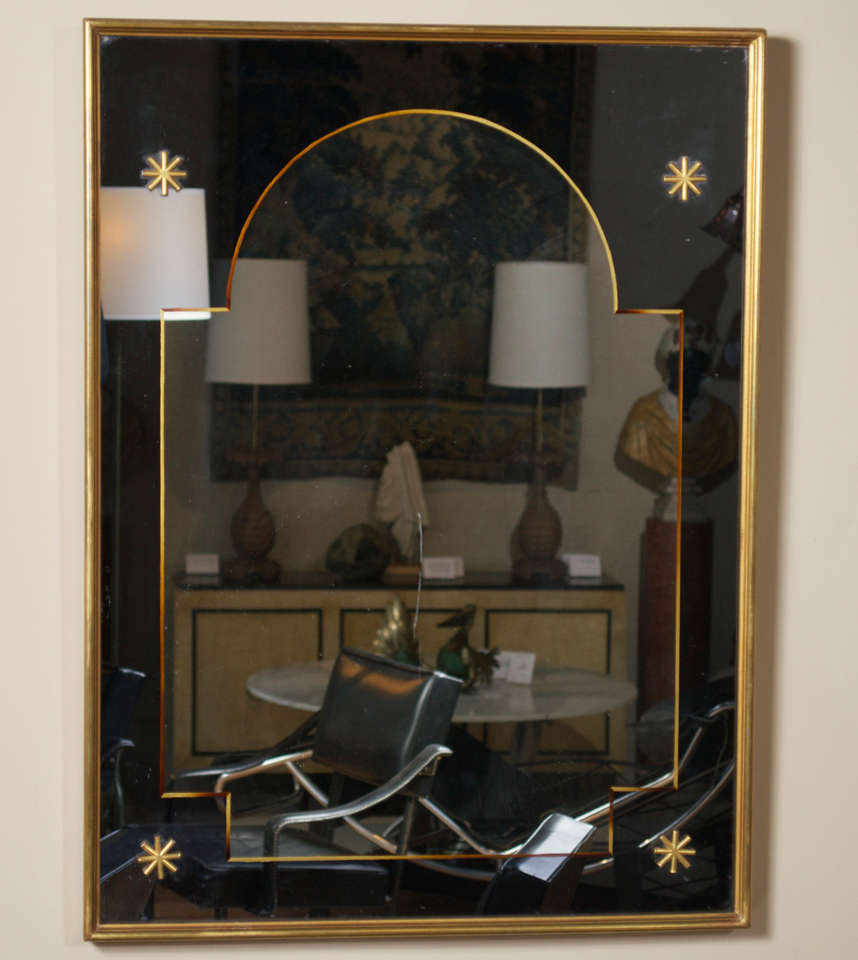 Chic Pair of Eglomise Mirrors at 1stDibs