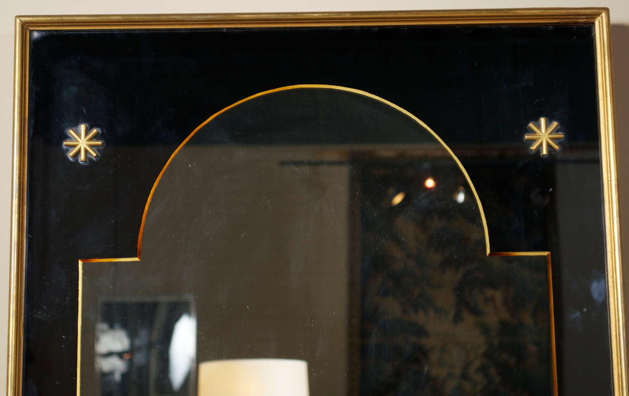 Chic Pair of Eglomise Mirrors at 1stDibs