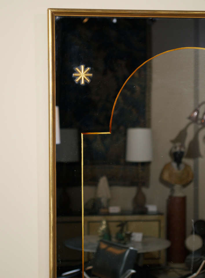 Chic Pair of Eglomise Mirrors at 1stDibs