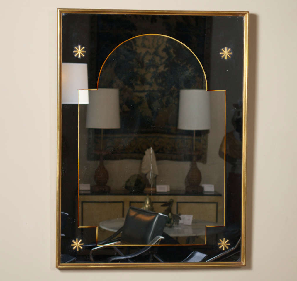 Chic Pair of Eglomise Mirrors at 1stDibs