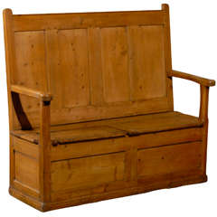 English Pine Settle at 1stDibs