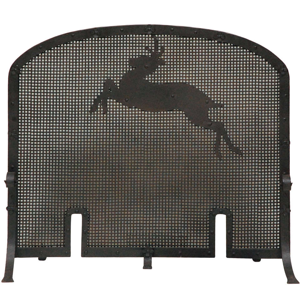 Vintage Hand Wrought Fire Screen at 1stDibs