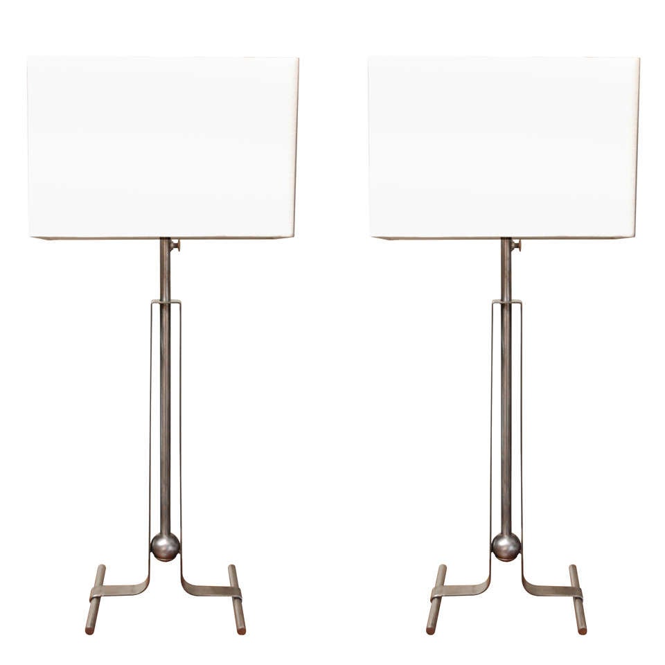 Vintage Pair of Telescoping Table Lamps For Sale at 1stDibs